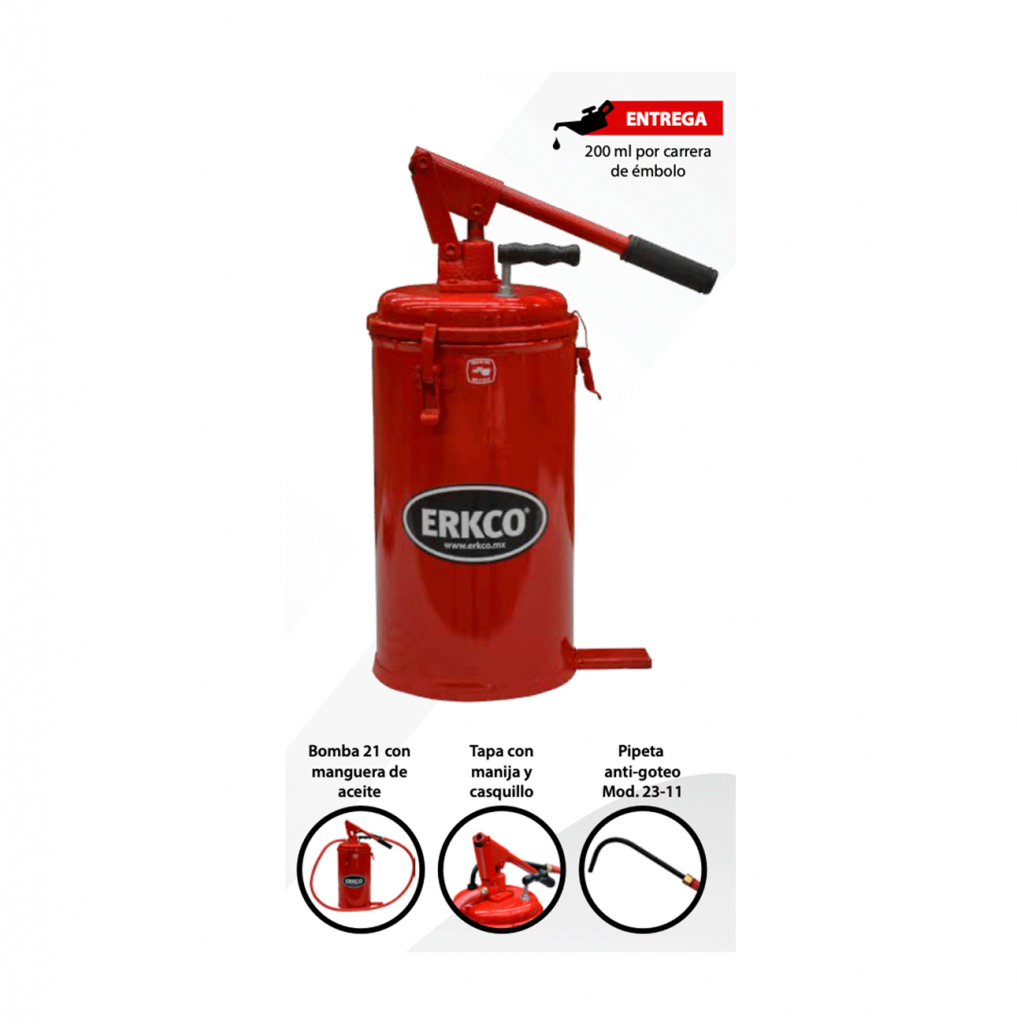 Modelo 21 Bomba Manual para Aceite 13 Lts Cilíndrica – Erkco