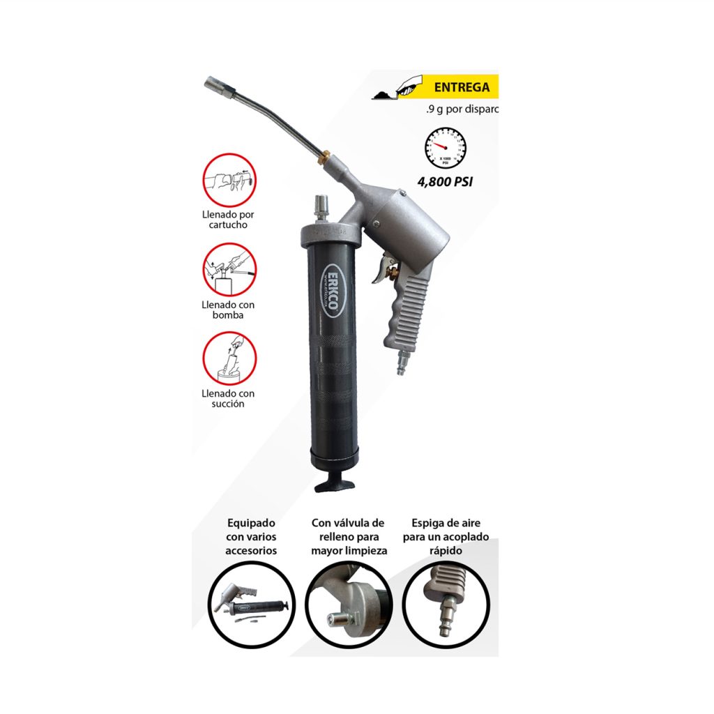 Modelo 1005N Inyector Neumático de Grasa – Erkco